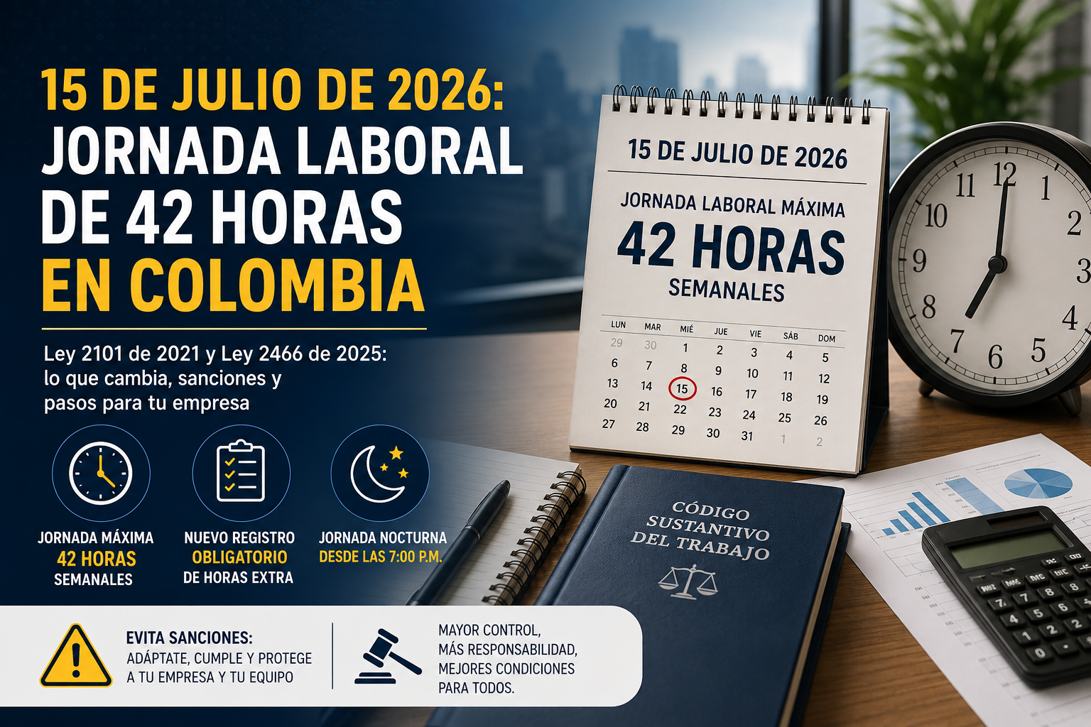 Horas laborales en Colombia 2026: cambios, reducción de jornada